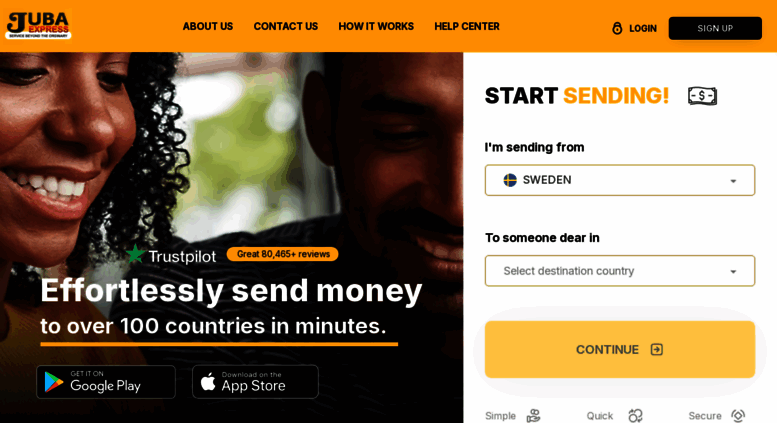 Access jubaexpress.com. US – Juba Express