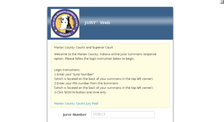 Access juryduty.indy.gov. Jury+ Web Solution by Jury Systems, Inc. - Login