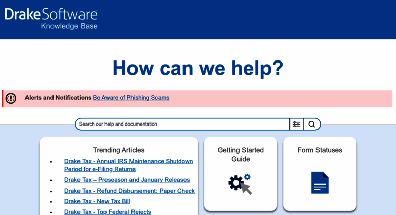 Access kb.drakesoftware.com. Drake Software KB