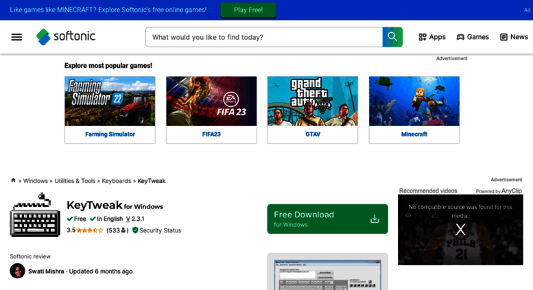 Access keytweak.en.softonic.com. KeyTweak - Download