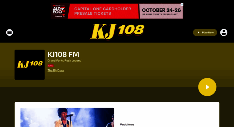Access kjkj.iheart.com. KJ108 FM - Grand Forks Rock Legend