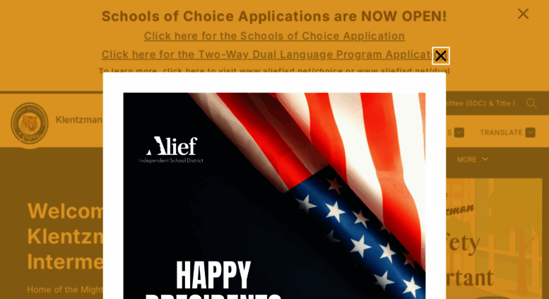 Access klentzman.aliefisd.net. Klentzman Intermediate School / Homepage