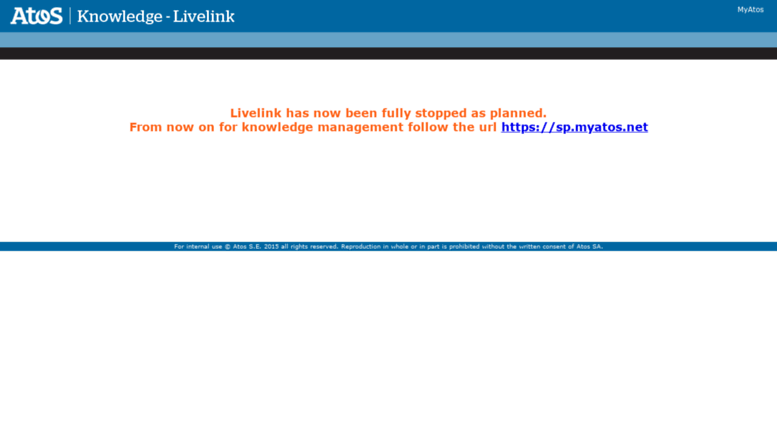 Access knowledge.myatos.net. Atos | Knowledge - Livelink