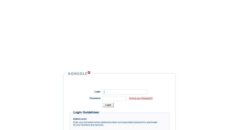 Access konsoleh.co.za. konsoleH™ Control Panel