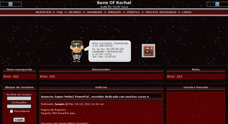 Access korhal.creatuforo.com. Sons Of Korhal :: Guild En WoW Aura