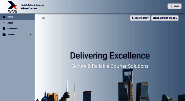 Access kpost-kw.com. K-Post Couriers Company