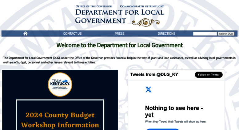 Access kydlgweb.ky.gov. Kentucky DLG Home