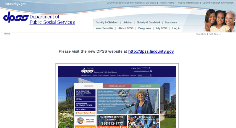 Access ladpss.org. County of Los Angeles DPSS - Home