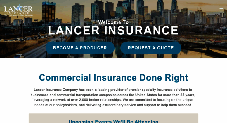 Access lancerinsurance.com. Lancer Insurance Company