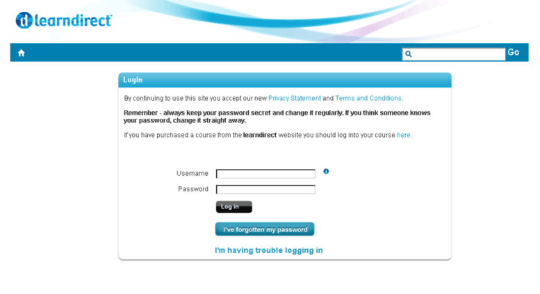 Access learning.learndirect.co.uk. Log in to learndirect