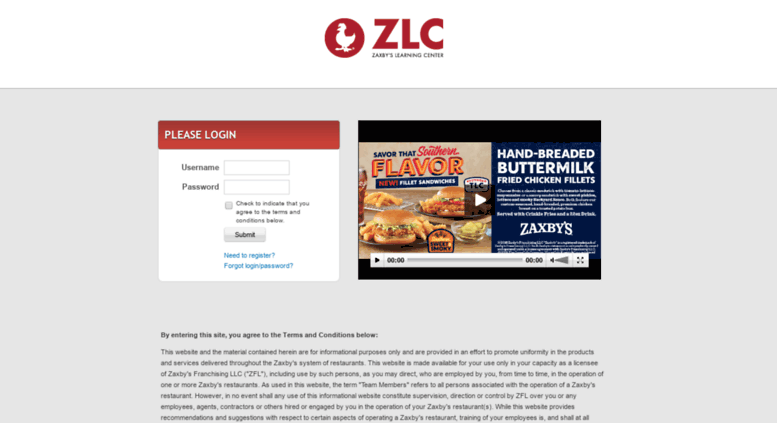 Access learning.zaxbys.com. User account | ZLC