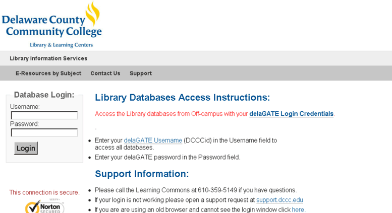 Access libdb.dccc.edu. delaGATE - Delaware County Community College ...