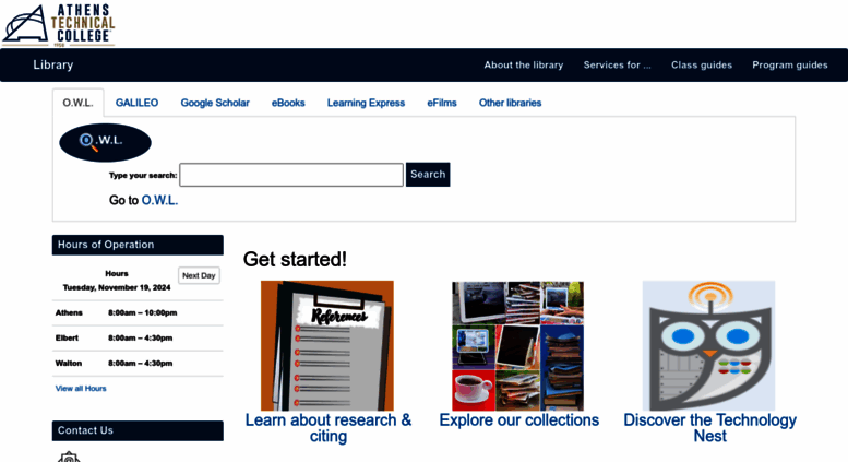 Access library.athenstech.edu. Home - Athens Technical College Library ...