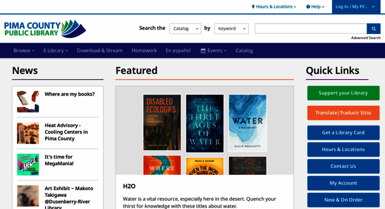 Access library.pima.gov. Pima County Public Library