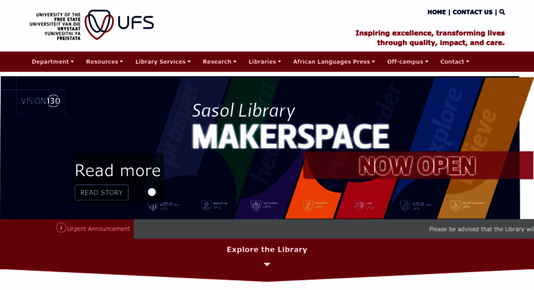 Access library.ufs.ac.za. Library and Information Services Home
