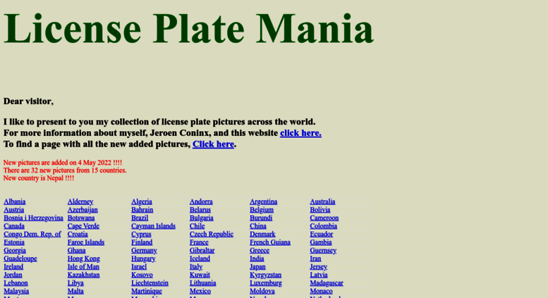 Access licenseplatemania.com. License Plate Mania