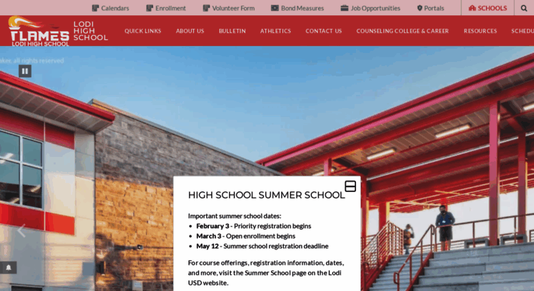 Access lodihigh.lodiusd.net. Home - Lodi Unified School District
