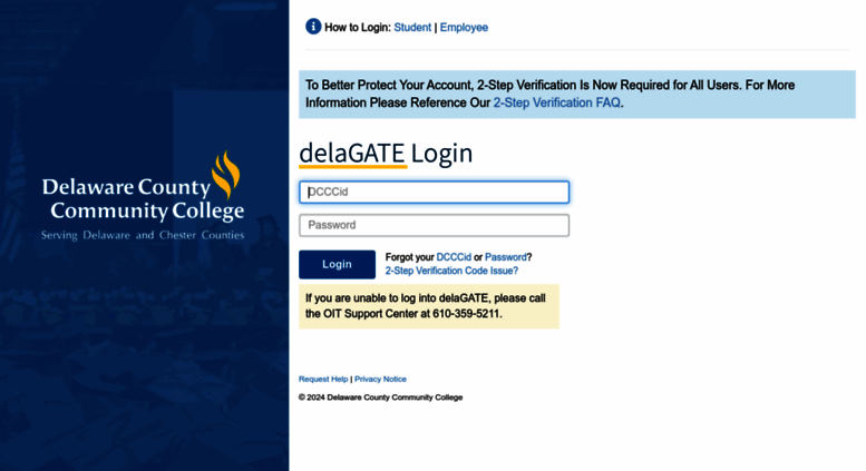 Access login.dccc.edu. delaGATE - Delaware County Community College ...