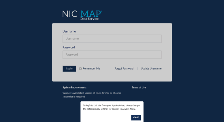 Access login.nic.org. NIC MAP