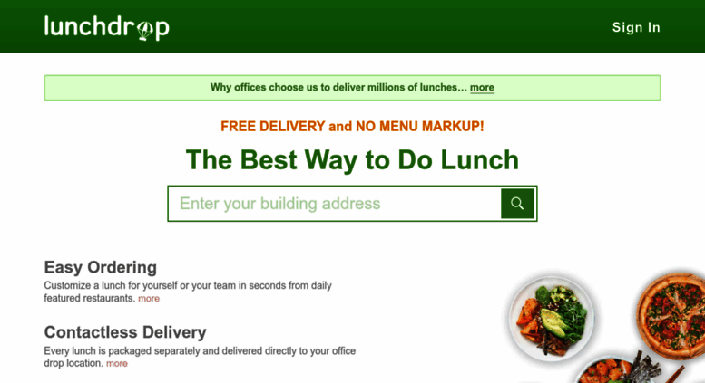 Access lunchdrop.com. Lunchdrop - The Best Way to Do Lunch
