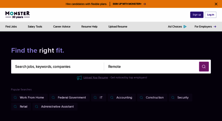 Access m.en.monster.ca. Find Jobs. Build a Better Career. Find Your ...