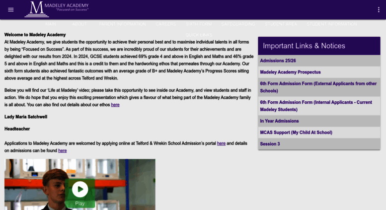 Access madeleyacademy.com. Home - Madeley Academy