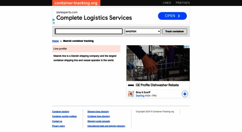 Access maersk.container-tracking.org. MAERSK container tracking