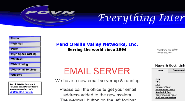 Access mail.povn.com. Default Web Site Page