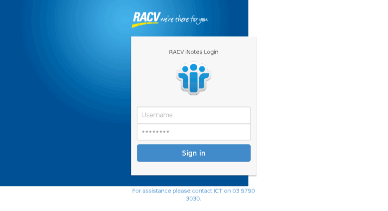 Access mail.racv.com.au. RACV - iNotes login