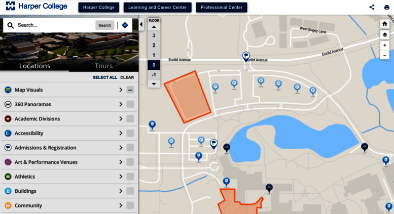Access maps.harpercollege.edu.