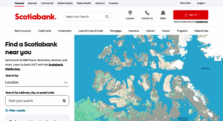 Access maps.scotiabank.com.