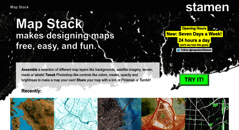 Access mapstack.stamen.com. Map Stack by Stamen
