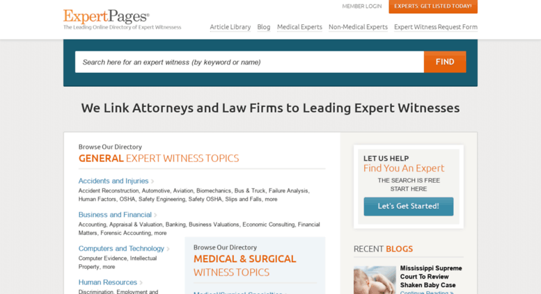 Access member.expertpages.com. Expert Witness Directory - ExpertPages ...