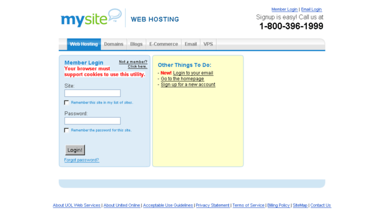 Access members.mysite.com. Member Login