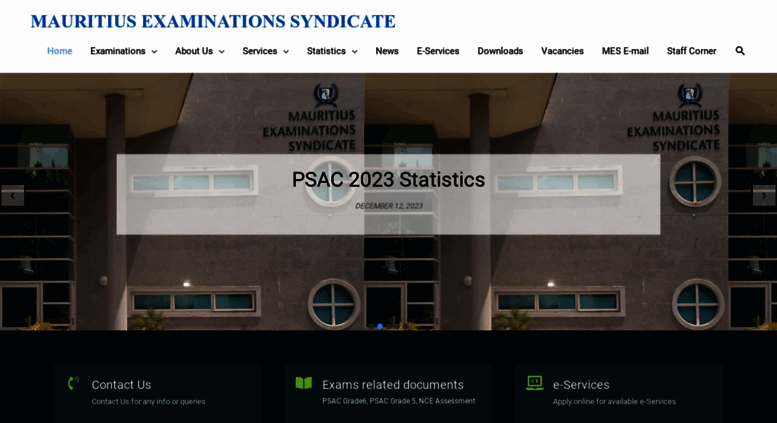 Access mes.intnet.mu. Mauritius Examinations Syndicate - Home