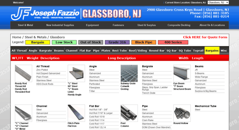 Access metals2.shopjfi.com. Joseph Fazzio Inc | Glassboro, NJ