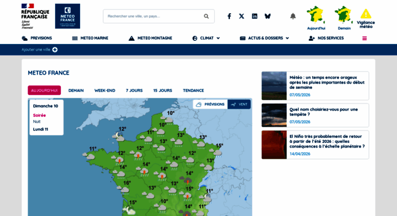 Access meteofrance.com. PREVISIONS METEO FRANCE - Site Officiel de ...