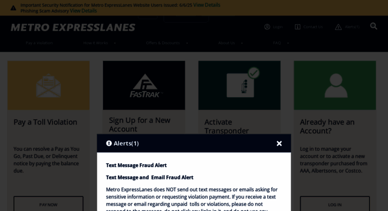 Access metroexpresslanes.net. Metro ExpressLanes