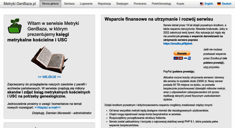 Access metryki.genbaza.pl. Metryki GenBaza - Księgi metrykalne i USC ...