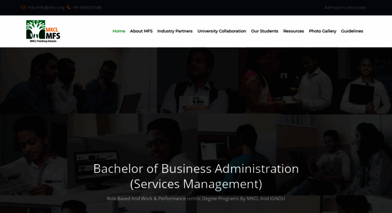 Access mfs.mkcl.org. Home | MFS - MKCL Finishing School