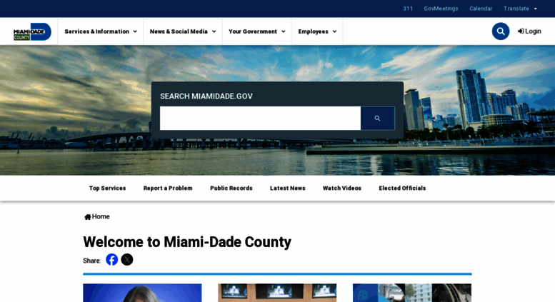 Access miamidade.gov. Miami-Dade County
