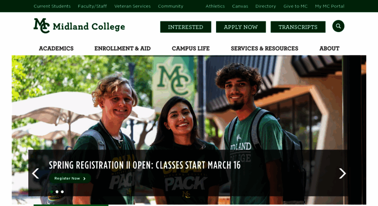 Access midland.edu. Midland College