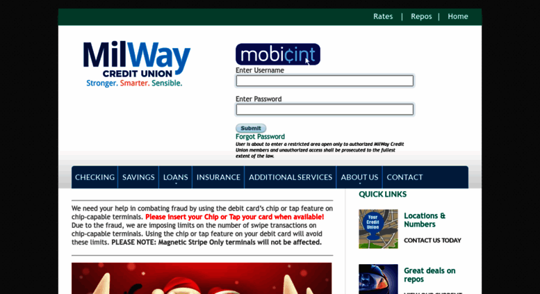 Access mil-wayfcu.org. MilWay Federal Credit Union