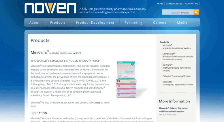 Access minivelle.com. Noven - Minivelle® - estradiol transdermal system ...