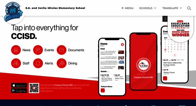 Access mireles.ccisd.us. E.E. and Jovita Mireles Elementary School > Home