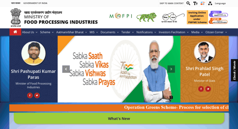 Access mofpi.nic.in. Home | Ministry of Food Processing Industries ...