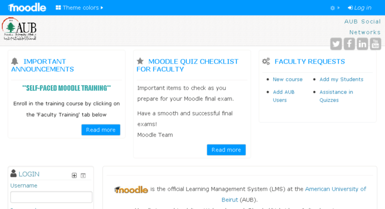 Access moodle.aub.edu.lb. AUB Moodle