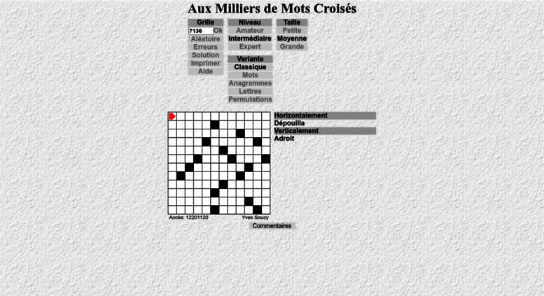 Access mots-croises.ca. Aux Milliers de Mots Croisés - Yves Soucy