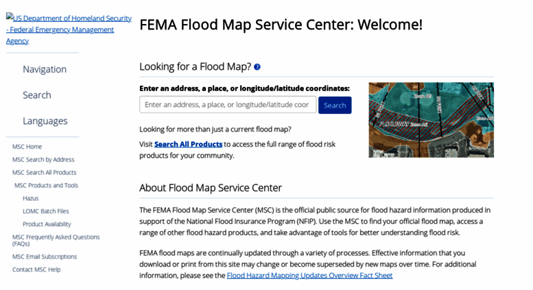 Access msc.fema.gov. FEMA Flood Map Service Center | Welcome!
