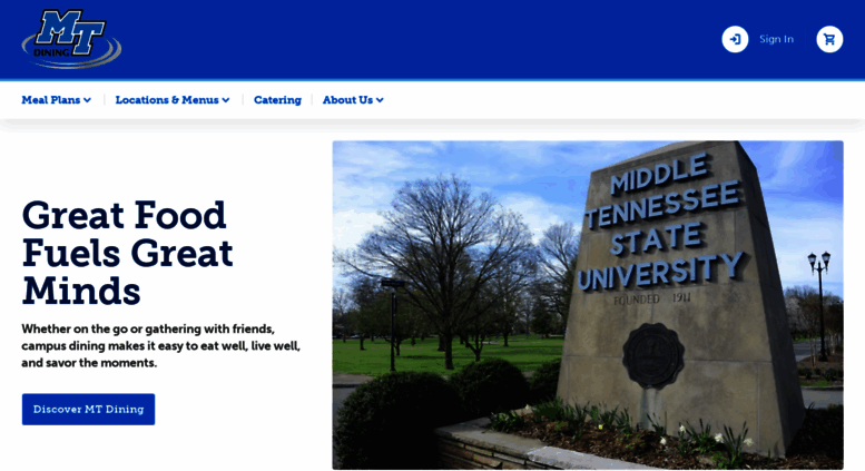 Access mtsu.campusdish.com. Middle Tennessee State University Dining ...